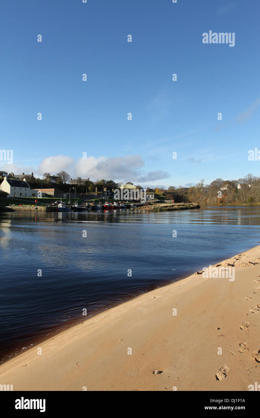 Beach and Brora waterfront Scotland November 2013 Stock Photo - Alamy