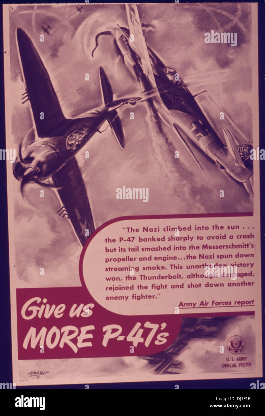 This World War II propaganda poster urges increased production of P-47 ...