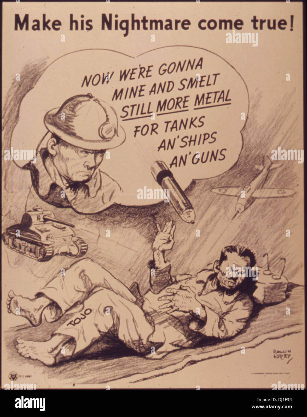 This World War II-era American propaganda poster aims to motivate ...