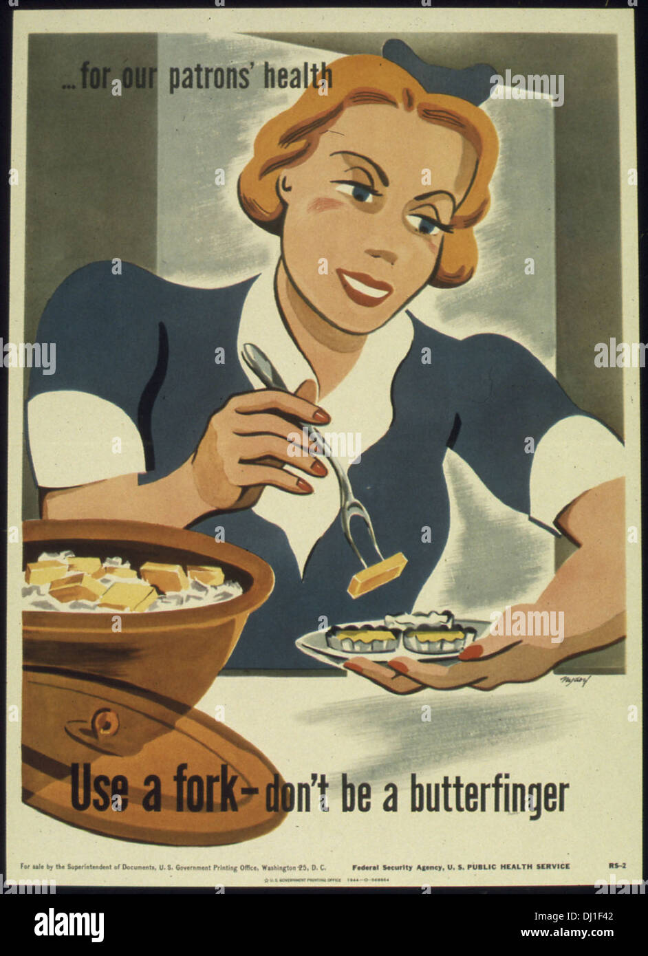 This World War II American propaganda poster promotes safe eating ...