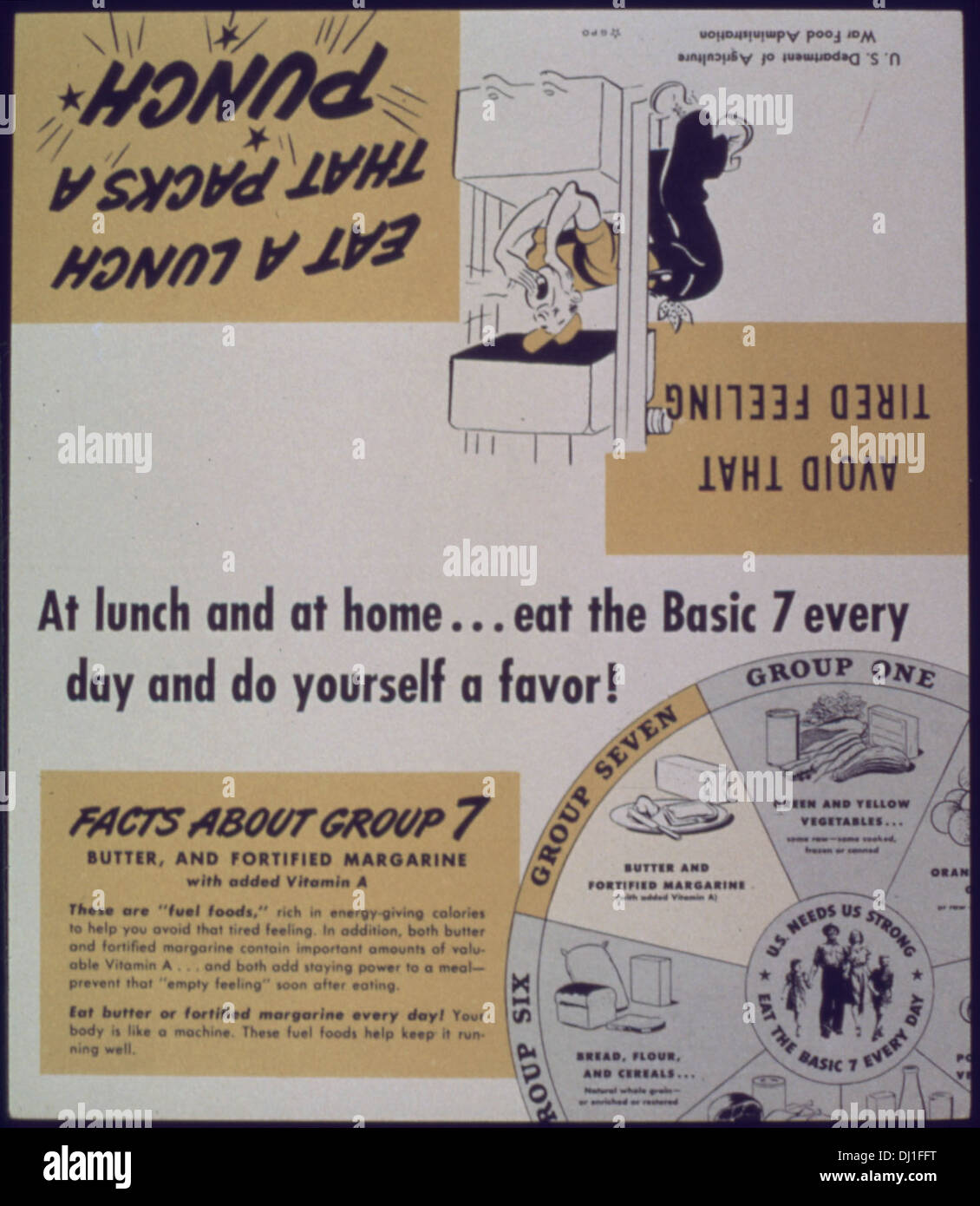 This World War II-era American propaganda poster promotes healthy ...