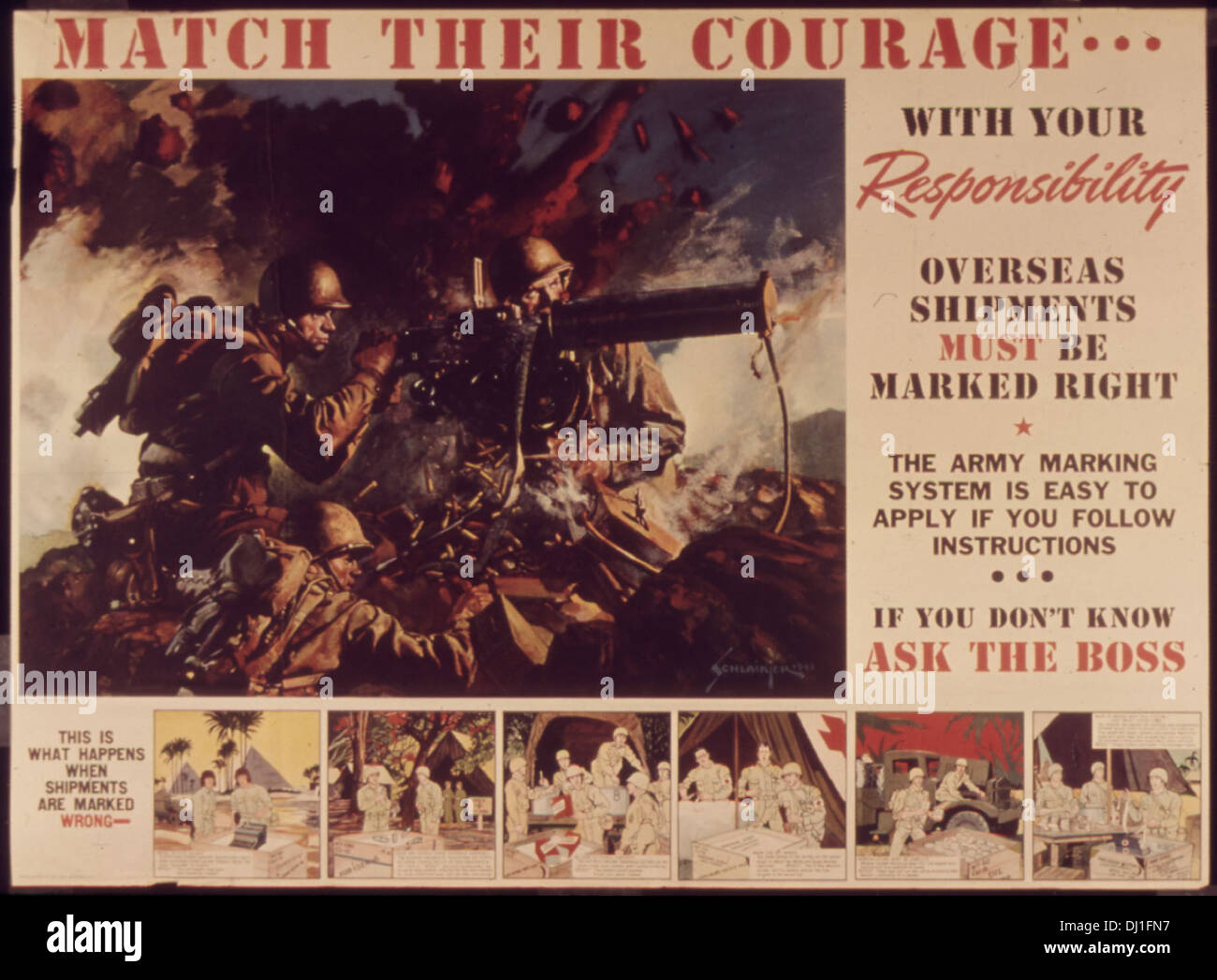 This propaganda poster urges civilians to match the bravery of soldiers ...