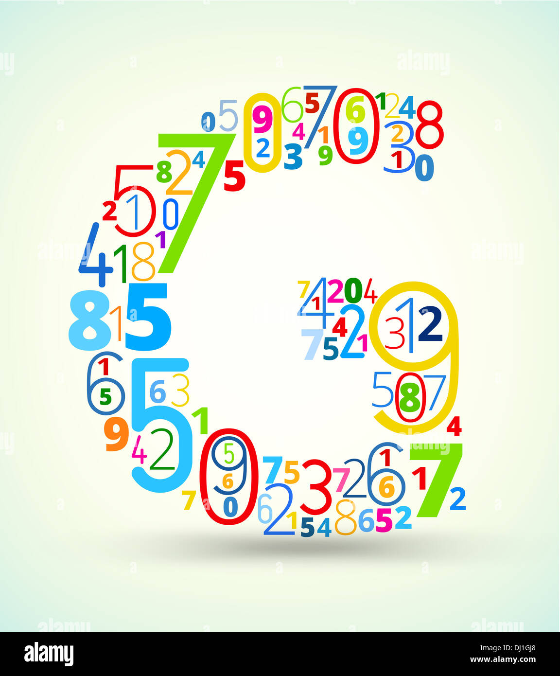 Letter G, colored vector font from numbers Stock Photo - Alamy