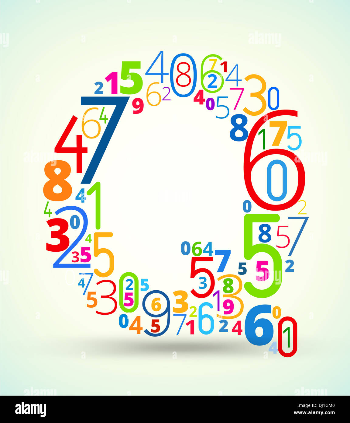 Letter Q, colored vector font from numbers Stock Photo - Alamy