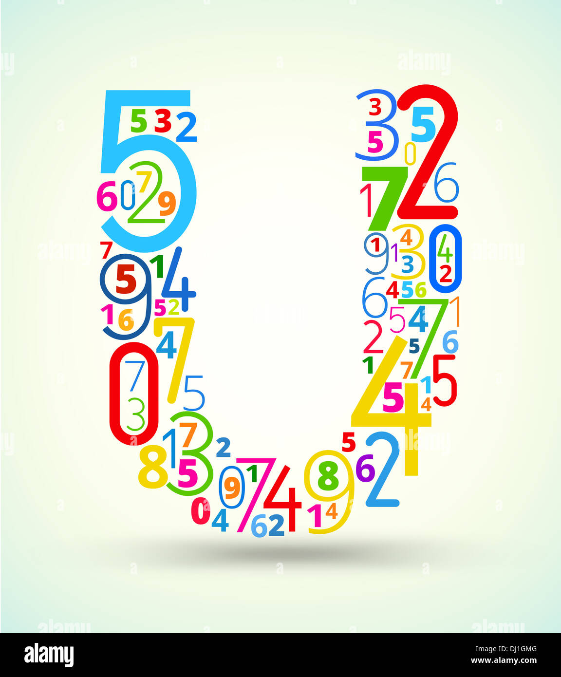 Letter U, colored vector font from numbers Stock Photo - Alamy