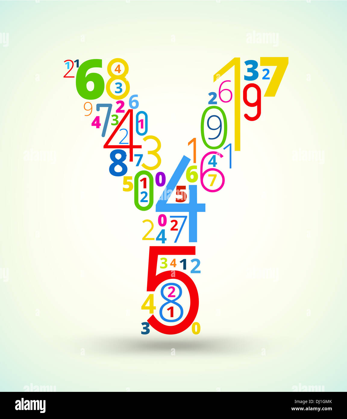 Letter Y, colored vector font from numbers Stock Photo - Alamy