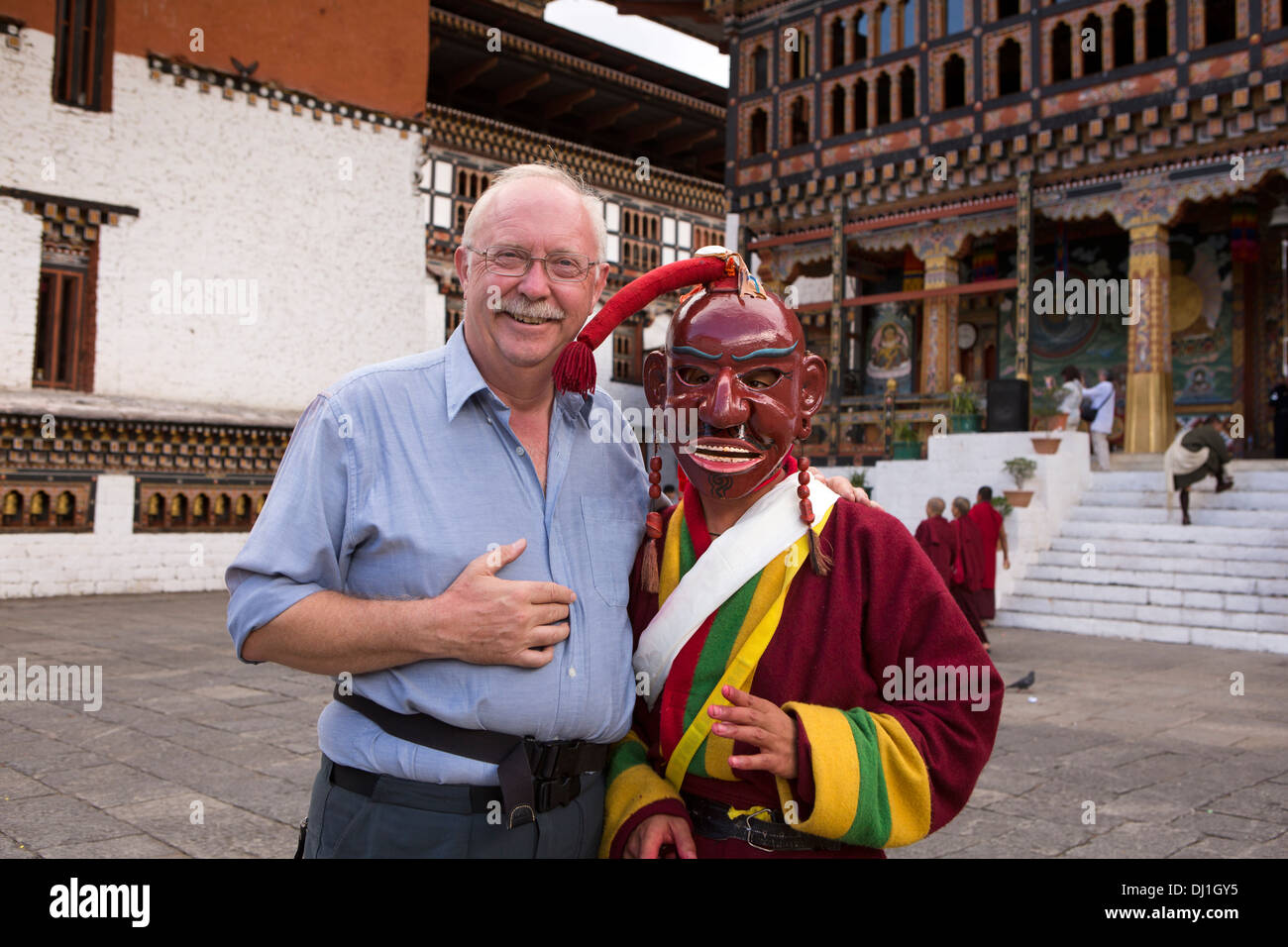 Bhutan Thimpu Teschu annual Tsechu festival Atsara with tourist Stock ...