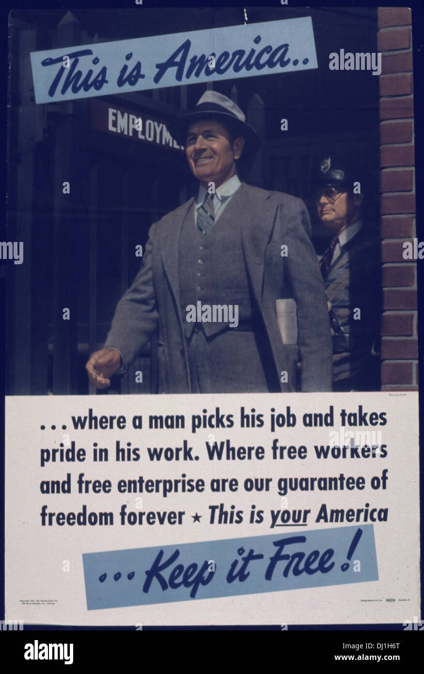This World War II propaganda poster emphasizes American values, urging ...