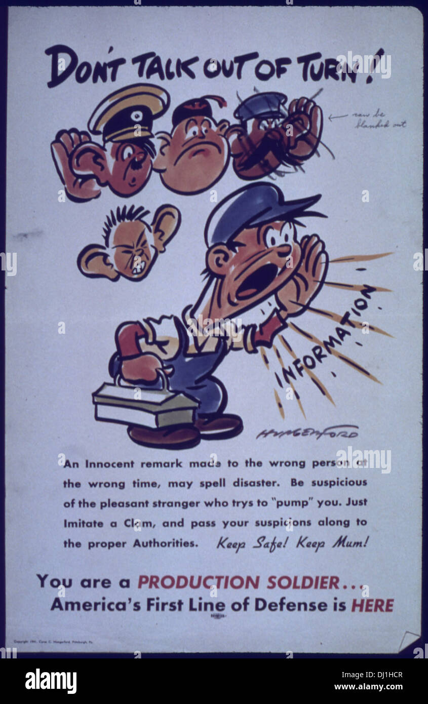 This World War II-era propaganda poster urges civilians to maintain ...