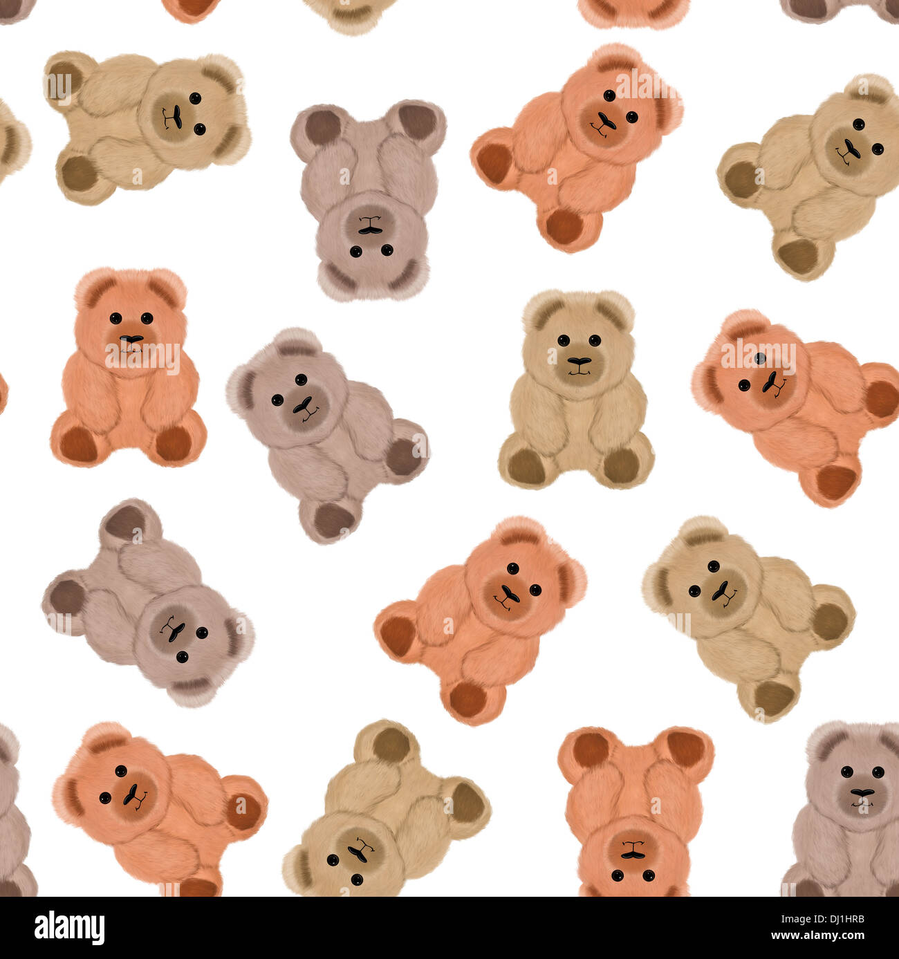 Seamless pattern and background with teddy bears. On a white background ...