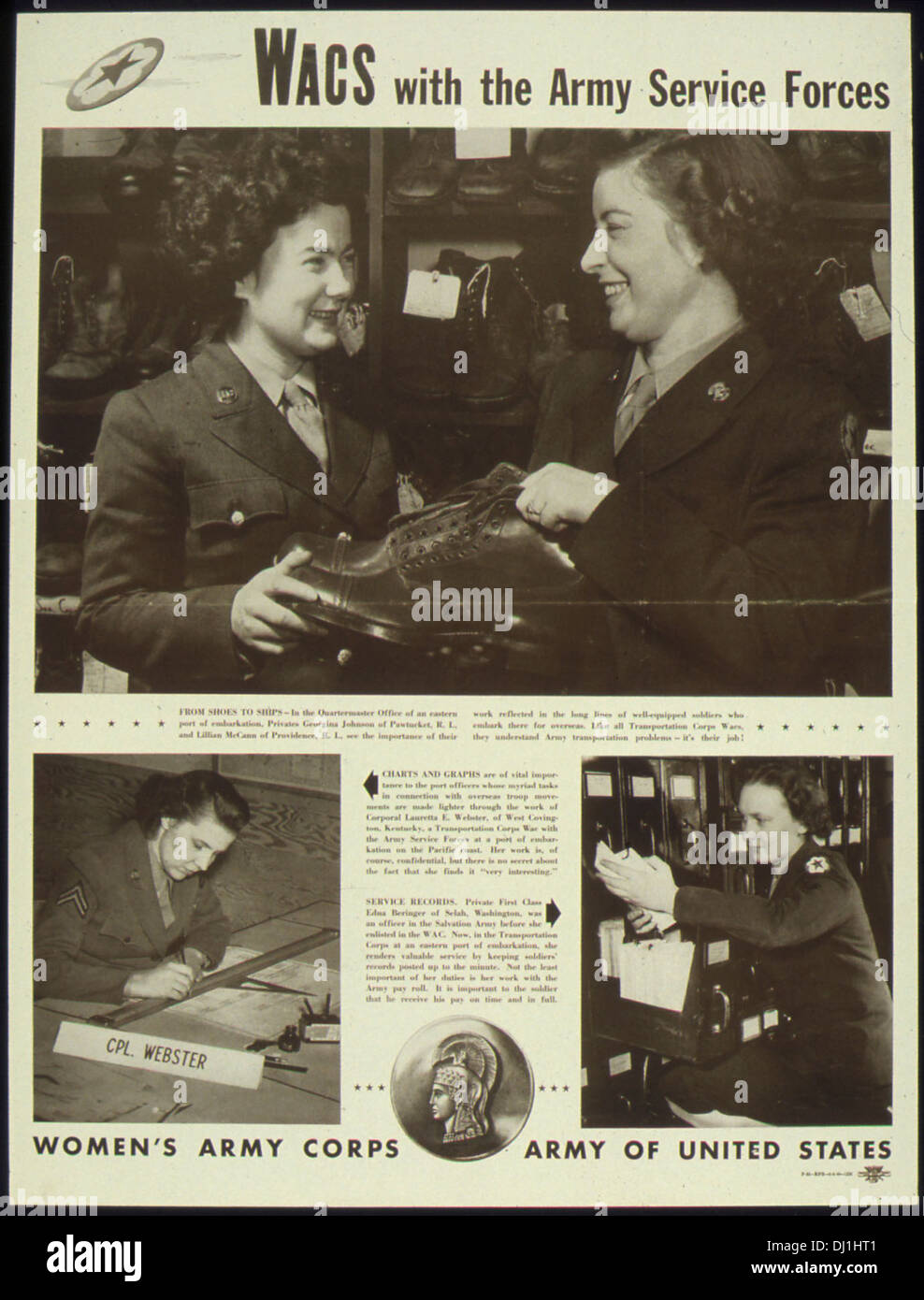 WACS WITH THE ARMY SERVICE FORCE - FROM SHOES TO SHIPS 001 Stock Photo ...