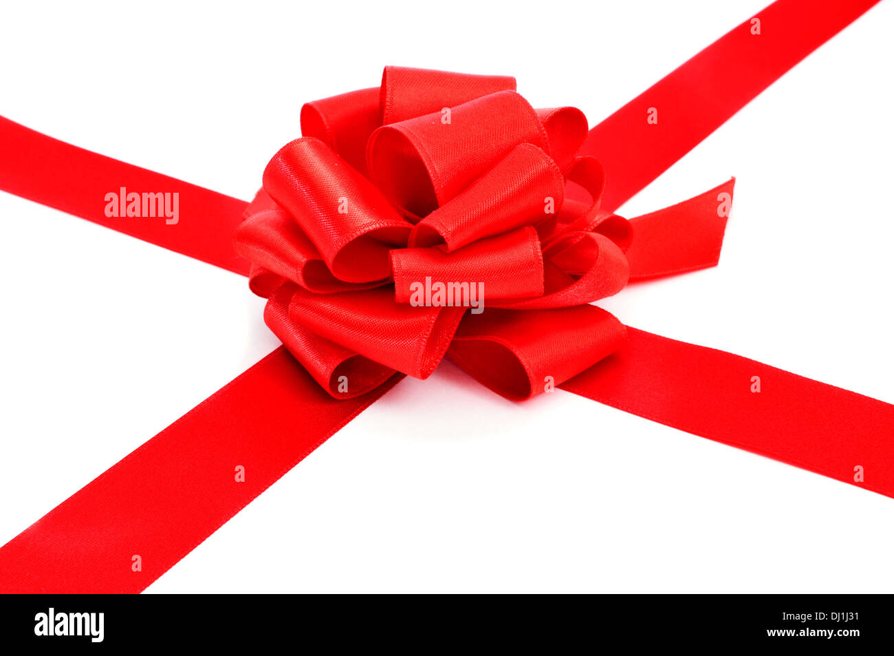 Red ribbon cross bow packaging hi-res stock photography and images - Alamy