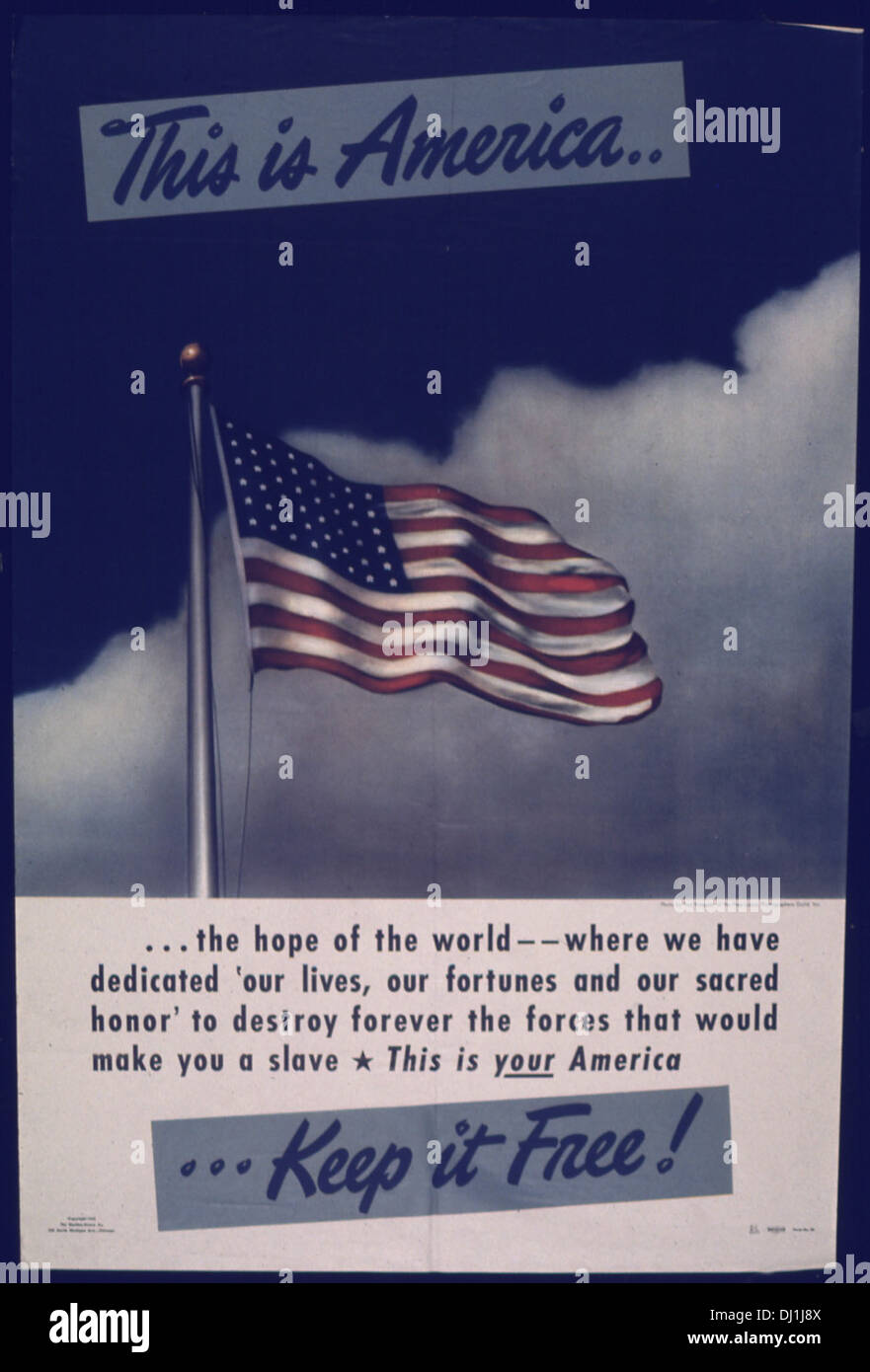 This World War II-era American propaganda poster presents the United ...