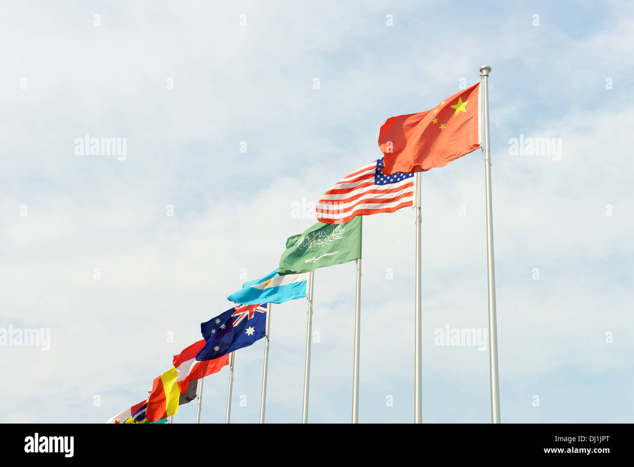 International Country Flags ranking in the sky Stock Photo - Alamy