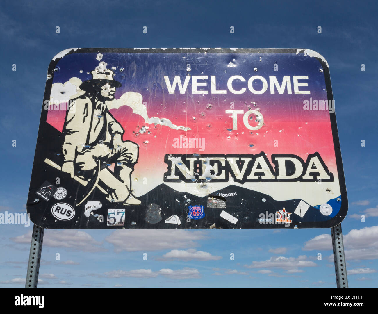Sign-board at the Nevada State Route 374 which is Nevada's gateway to ...