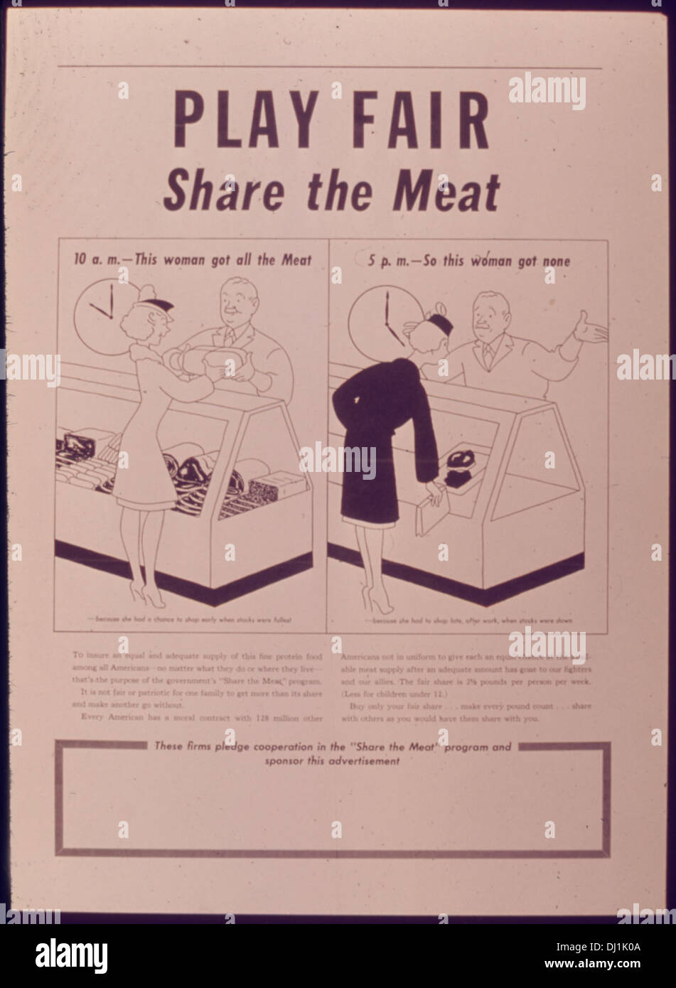 A World War II propaganda poster encouraging Americans to conserve food ...