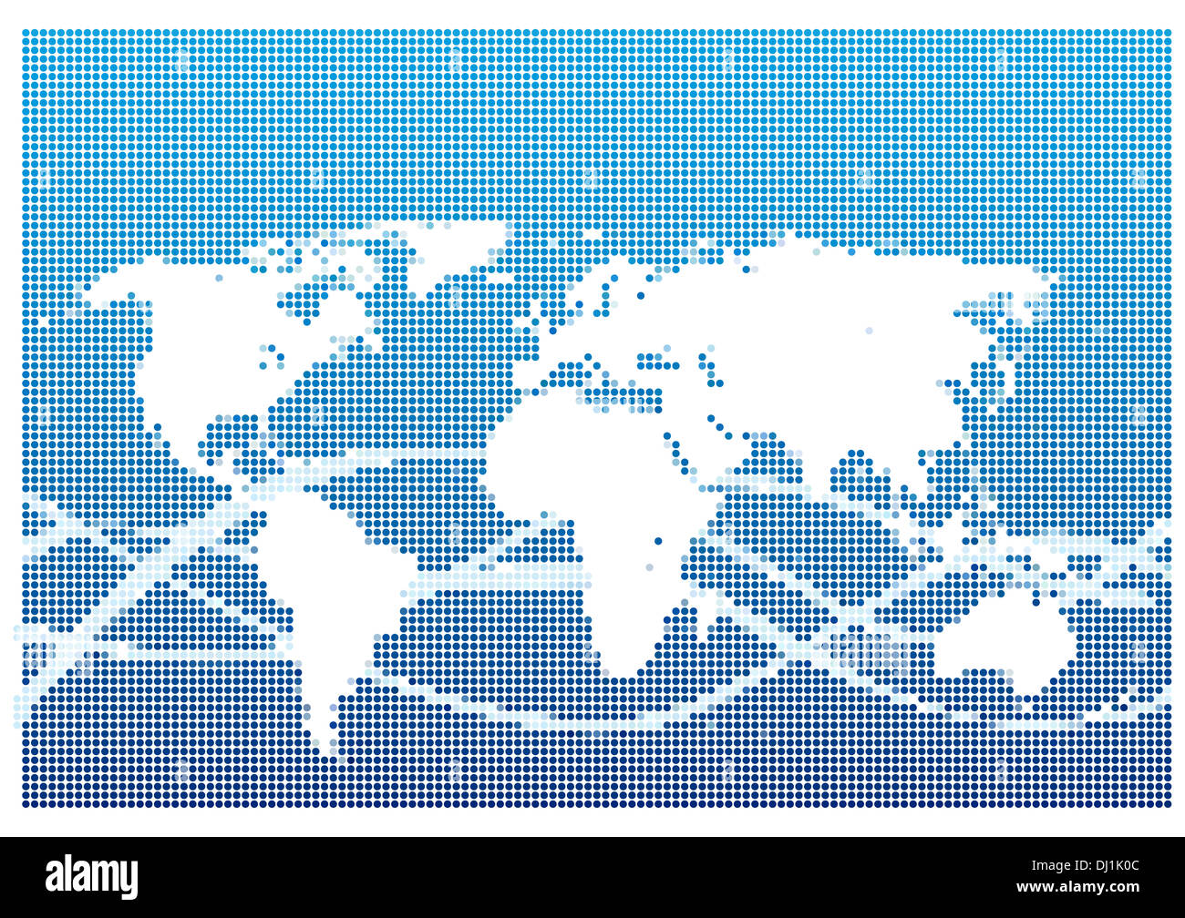 Dot style world map continents hi-res stock photography and images - Alamy