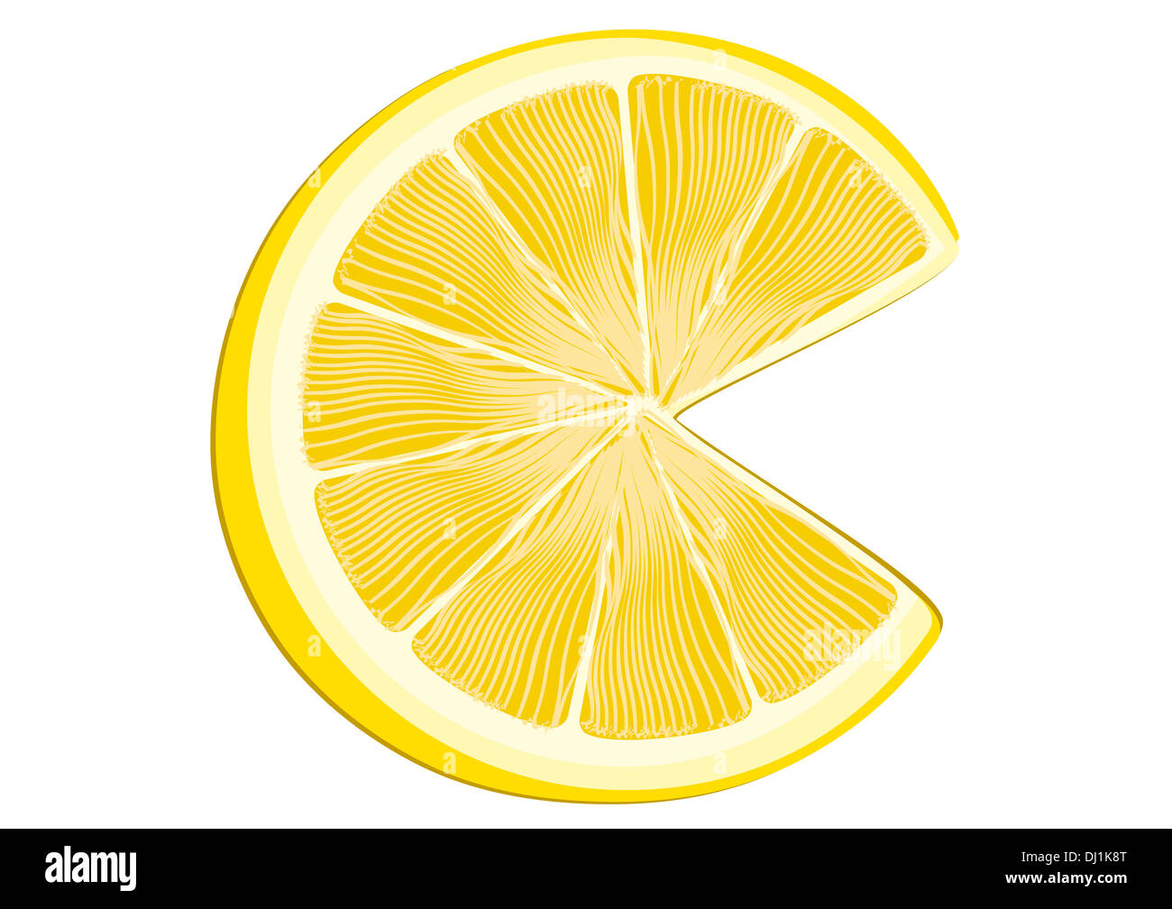 Yellow Lemon with cut piece on white background Stock Photo - Alamy