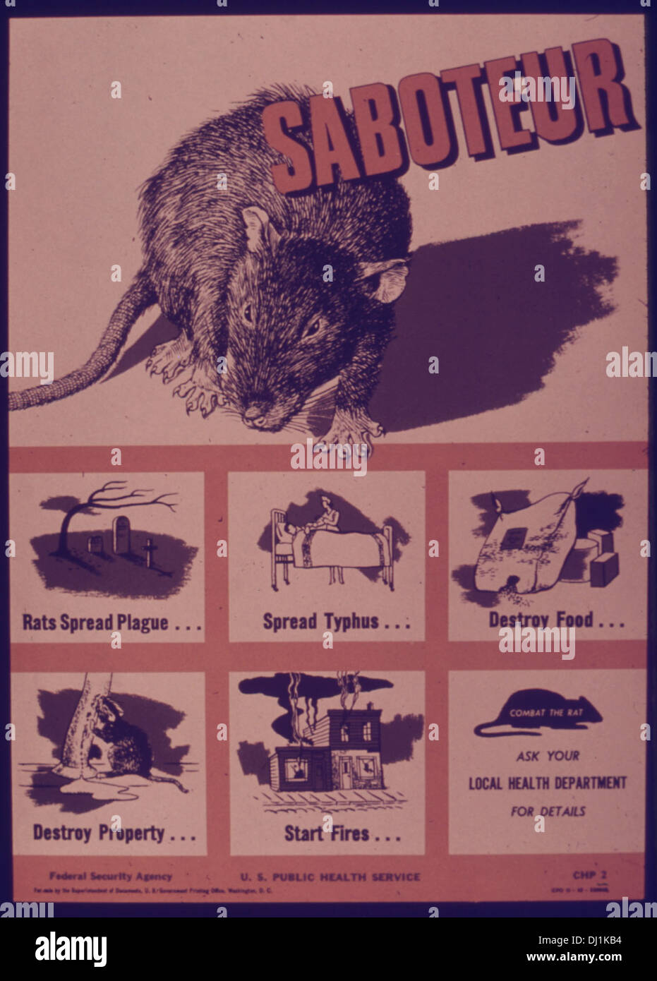 This World War II-era propaganda poster warns about the threat of ...