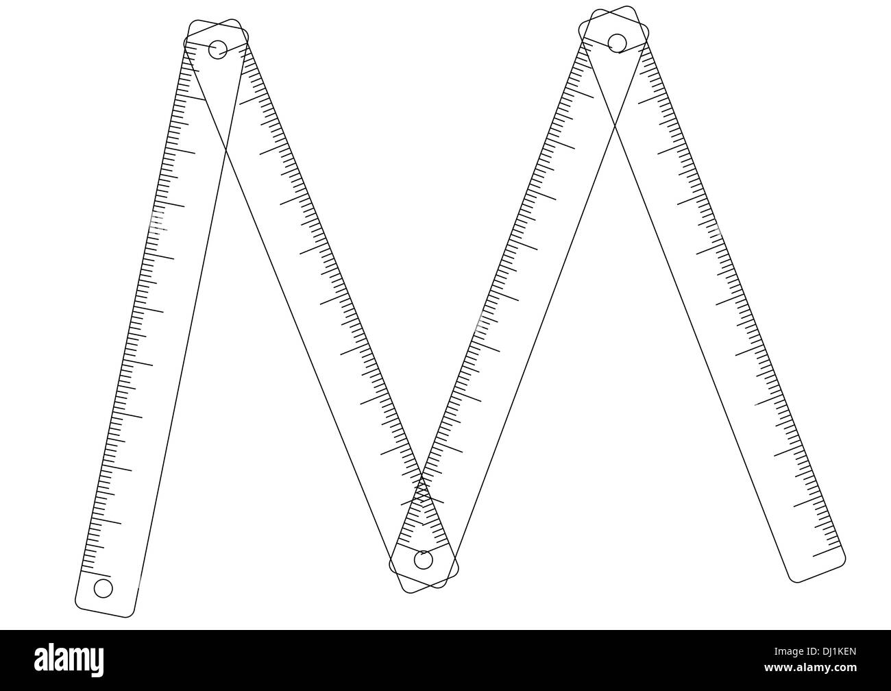 Folding ruler on white background Stock Photo - Alamy