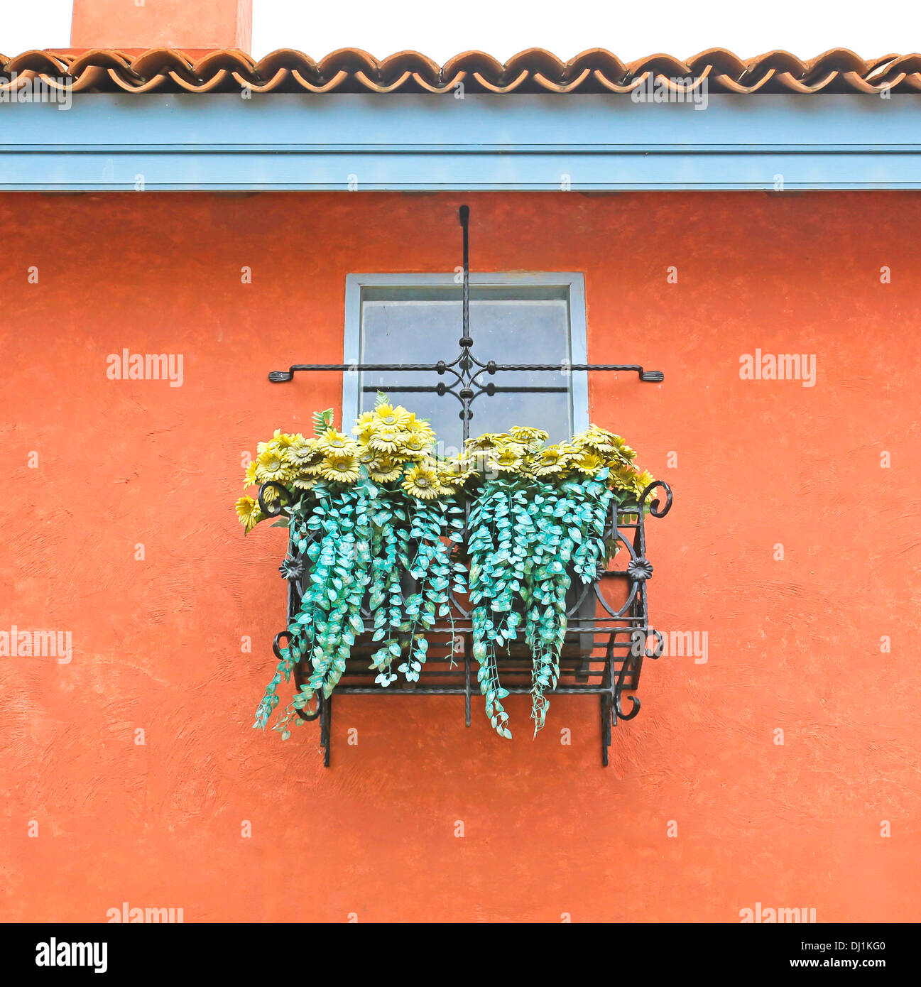 Window and flower box Stock Photo - Alamy