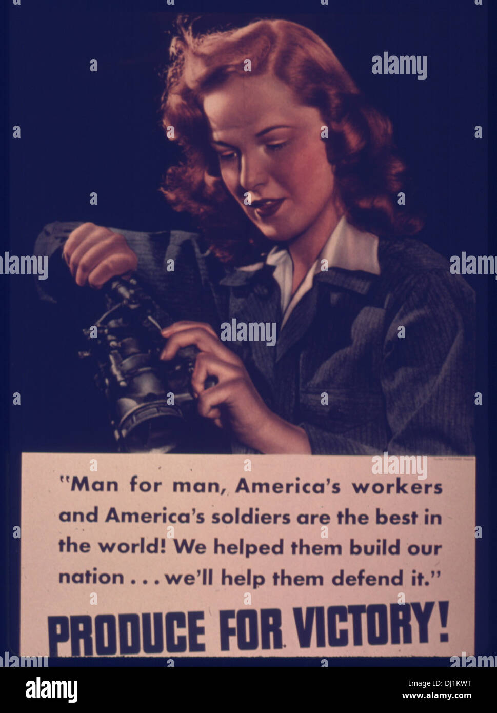 This World War II-era propaganda poster urges citizens to produce goods ...