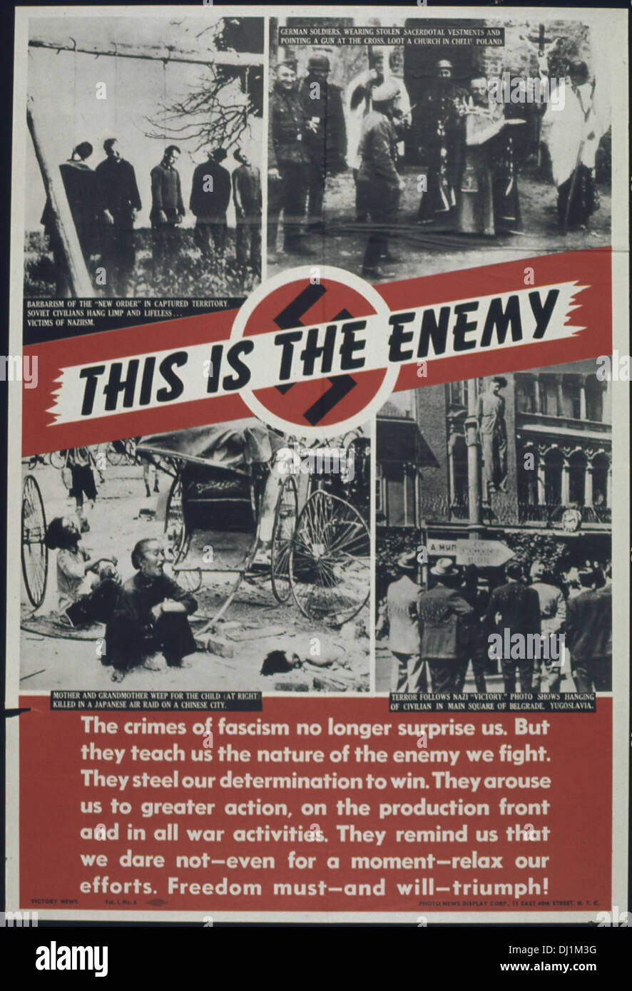 This World War II propaganda poster identifies the enemy in a stark ...