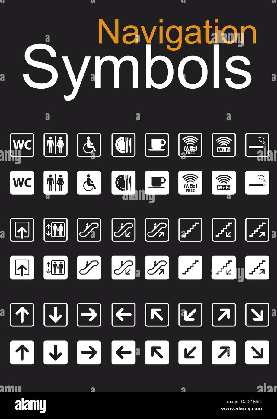 Navigation Symbols Set Stock Photo - Alamy