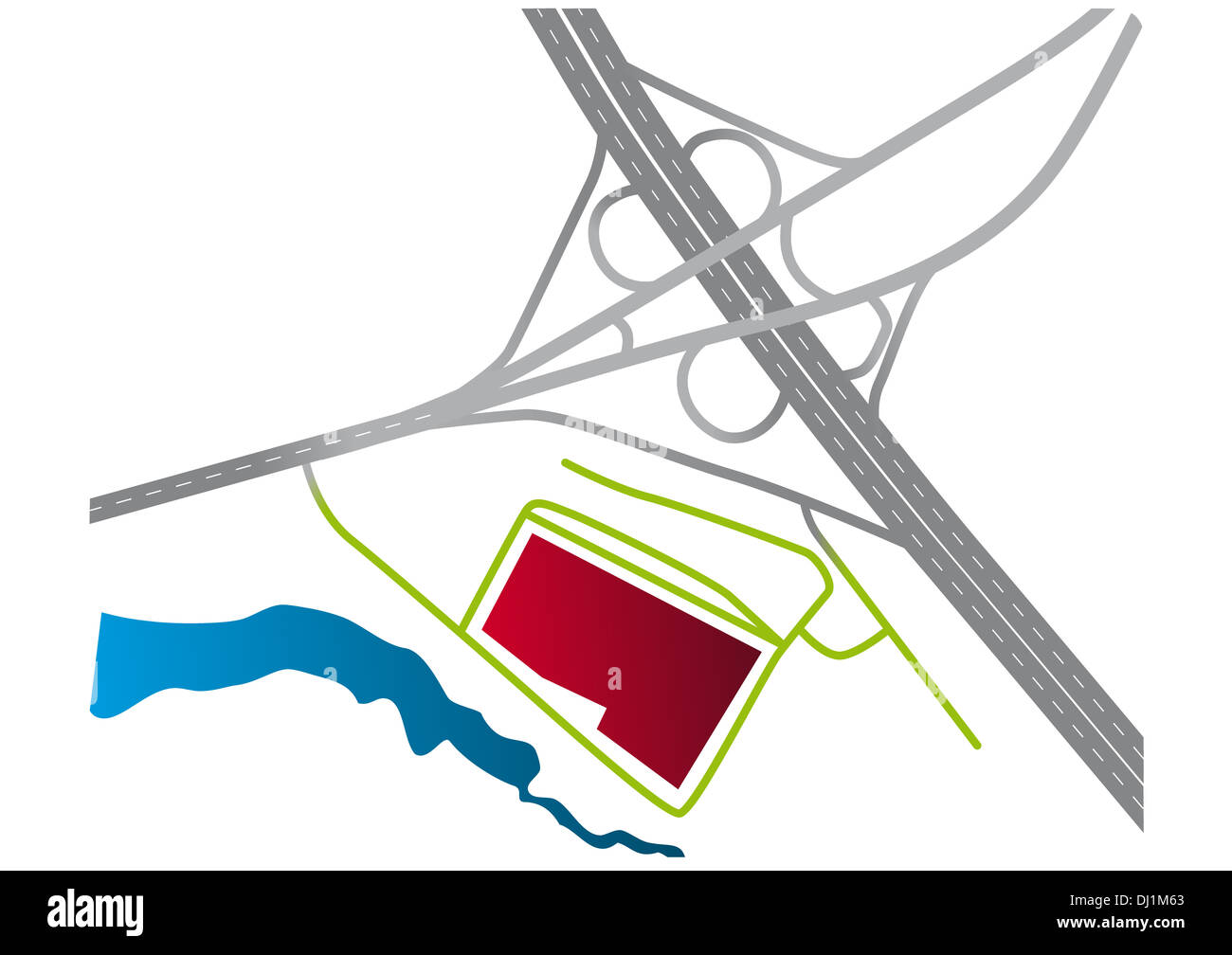Map of junction hi-res stock photography and images - Alamy
