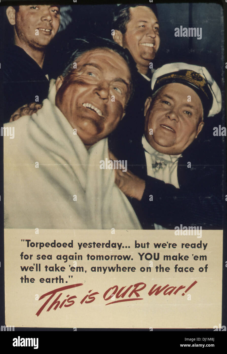 TORPEDOED YESTERDAY... BUT WE'RE READY FOR SEA AGAIN TOMORROW. THIS IS ...