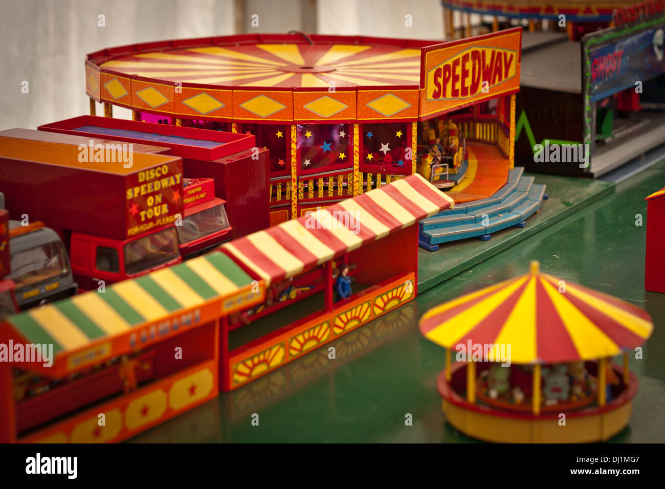 Miniature circus, carnival fairground rides hand built and seen at a ...