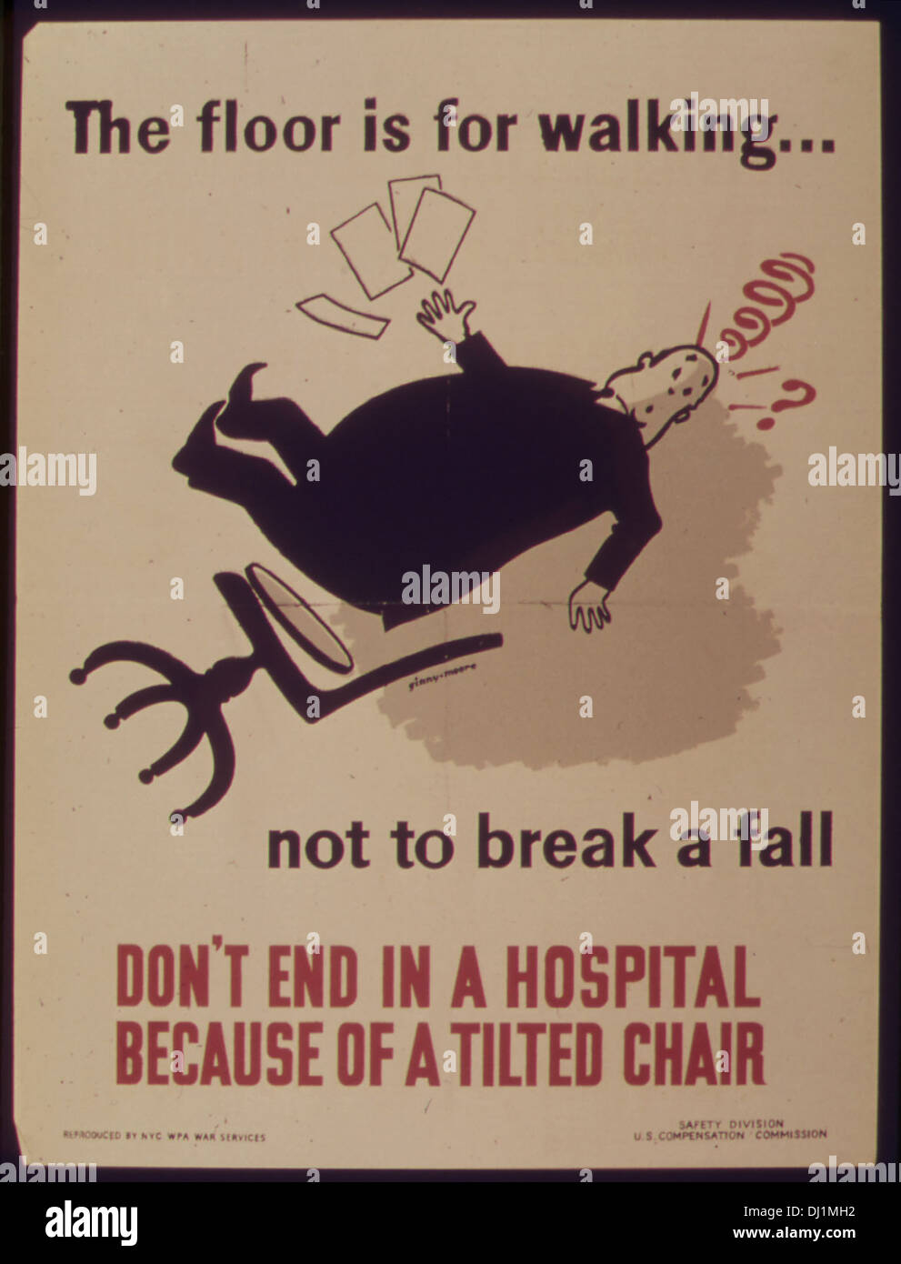 This World War II propaganda poster emphasizes safety in the workplace ...