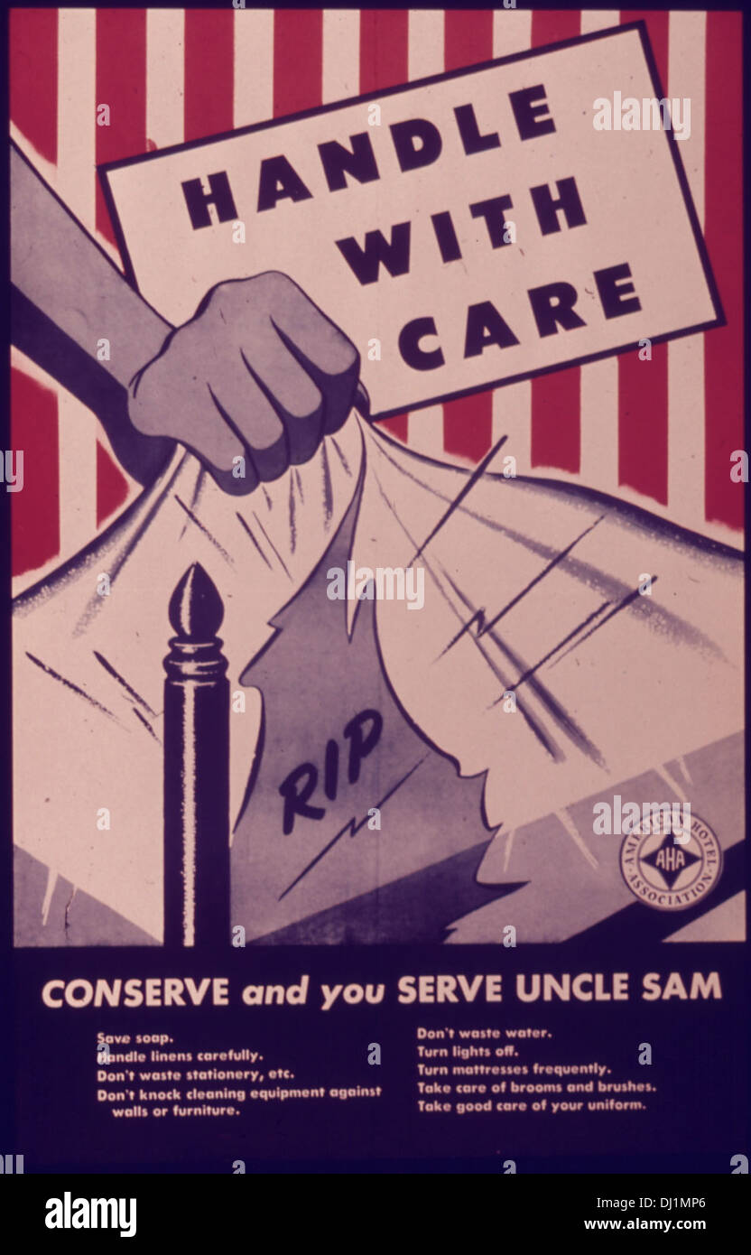 This World War II propaganda poster reminds citizens to handle ...