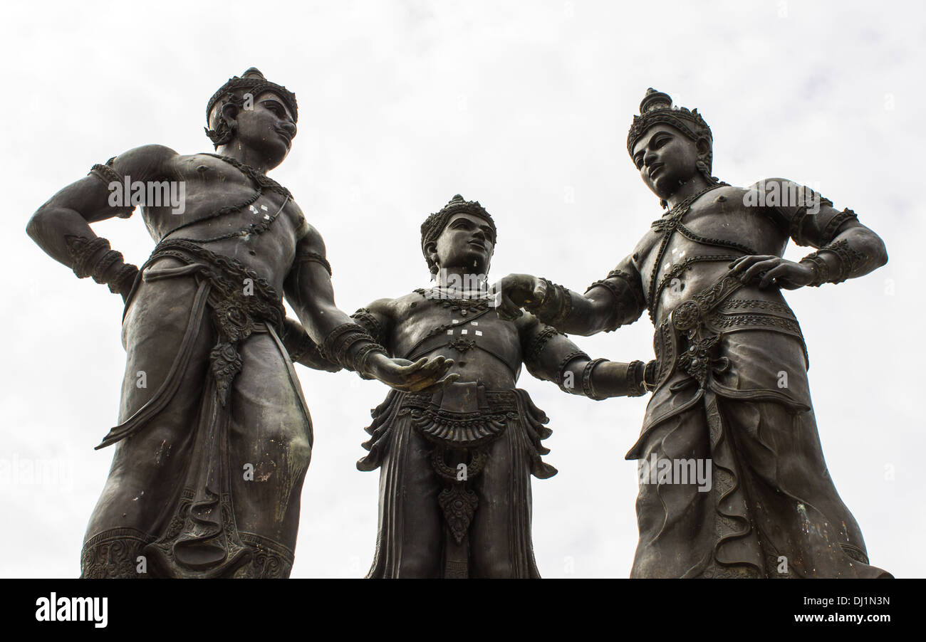 Three Kings Monument, Chiang Mai Stock Photo - Alamy