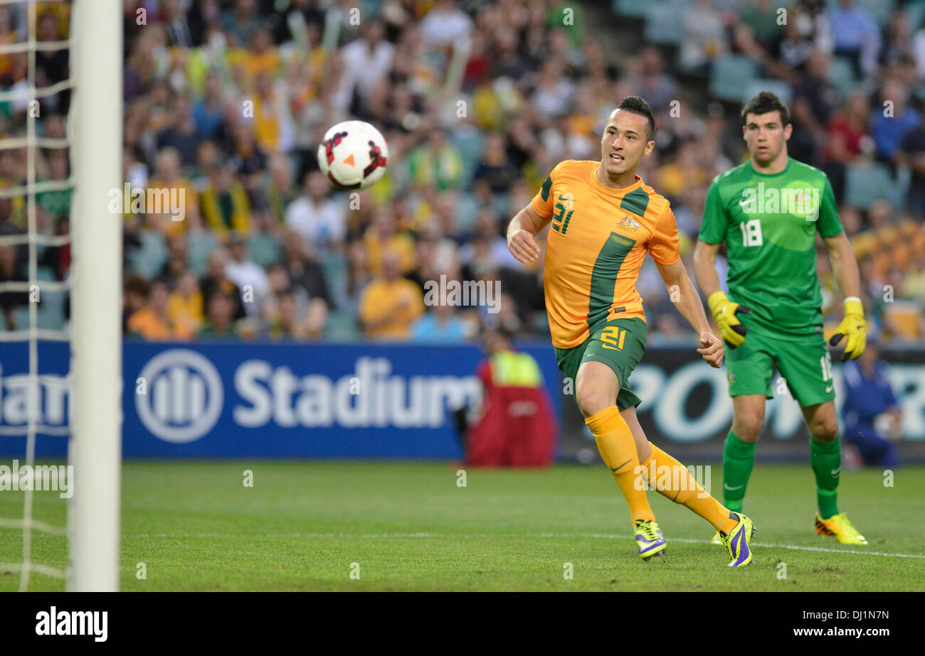 Sydney, Australia. 19th Nov, 2013. Australian defender Jason Davidson ...