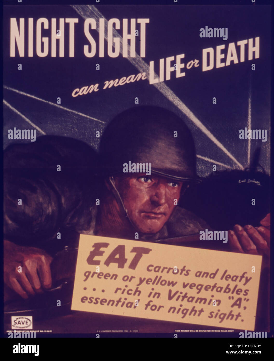 This World War II-era American propaganda poster promotes healthy ...