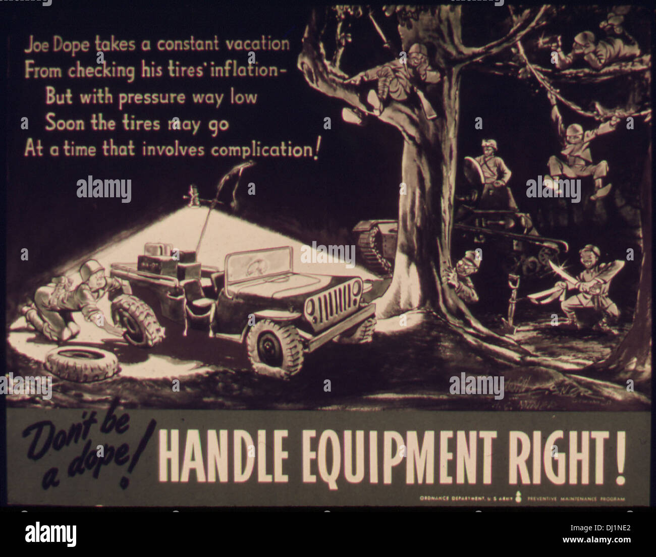 This World War II propaganda poster features the character Joe Dope ...