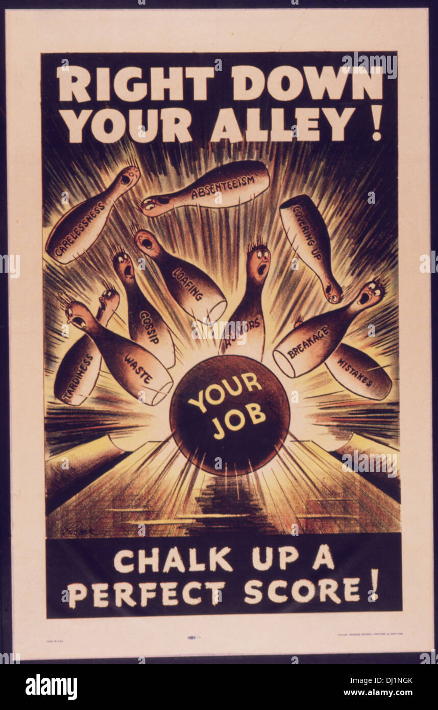 This World War II propaganda poster uses a metaphor of bowling to ...