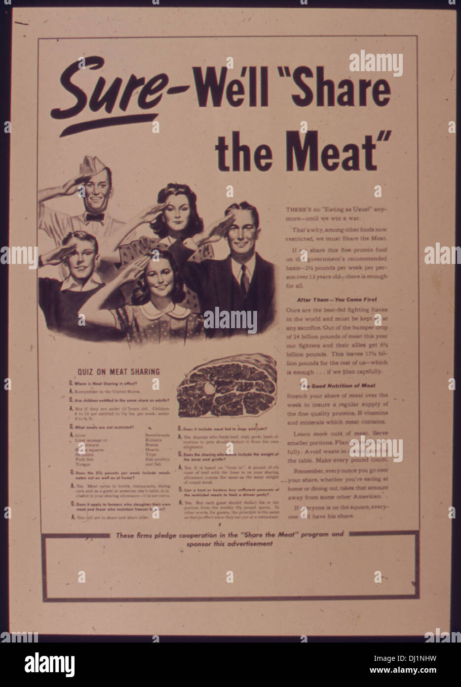 Meat rationing hi-res stock photography and images - Alamy
