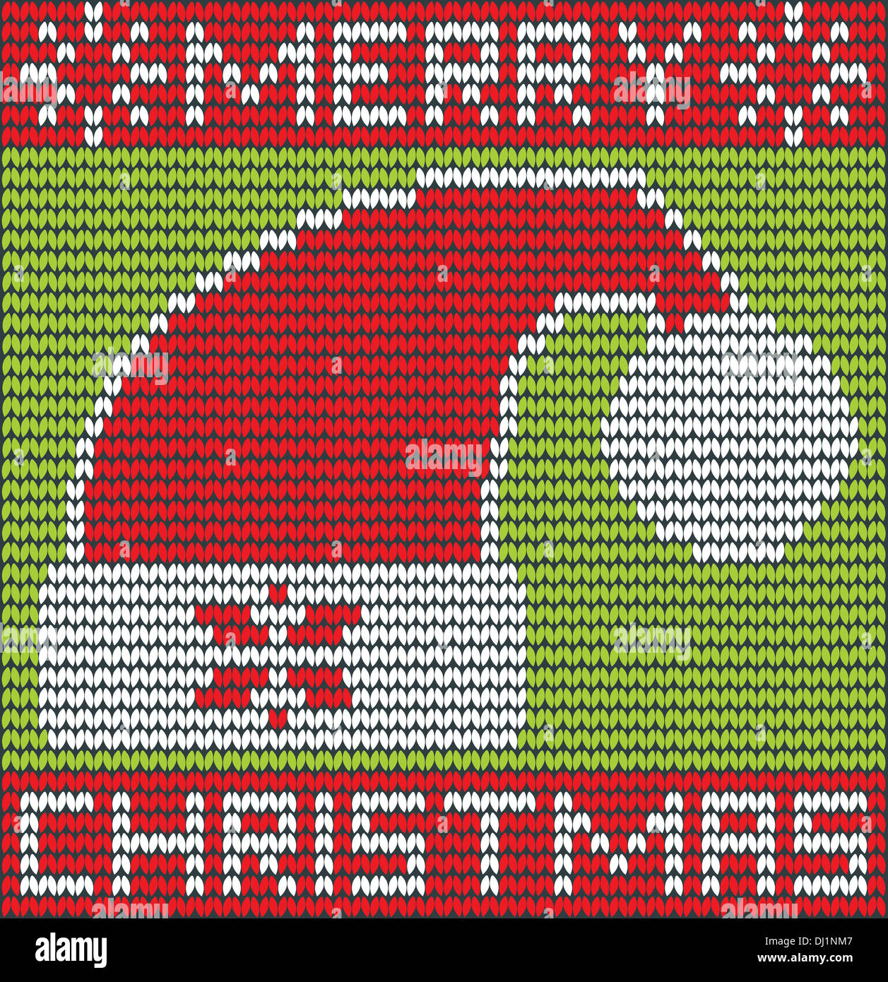 Merry Christmas with santa hat made of wool Stock Photo - Alamy