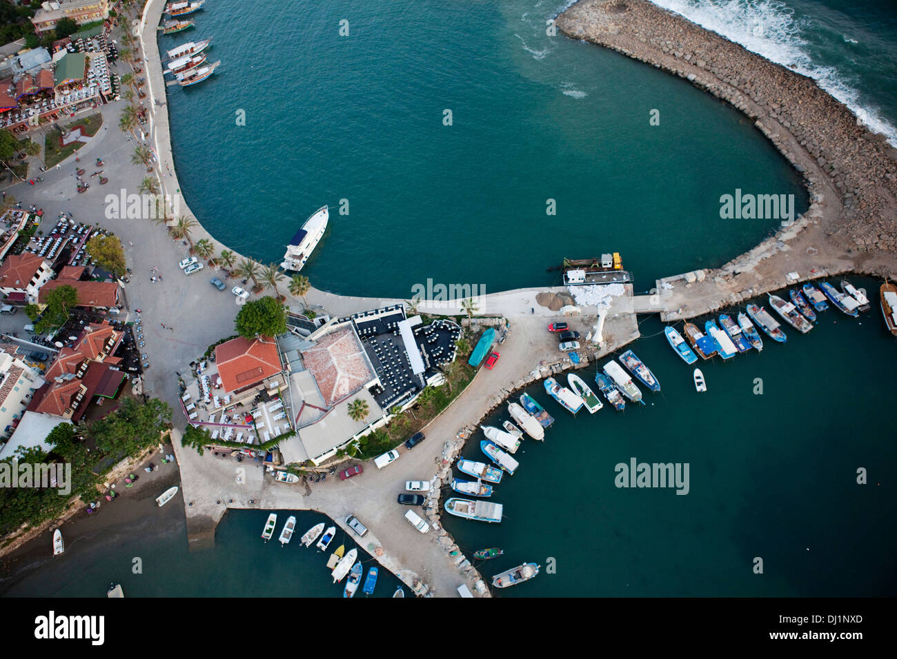Aerial view of ancient Side Harbor Antalya Turkey Stock Photo - Alamy