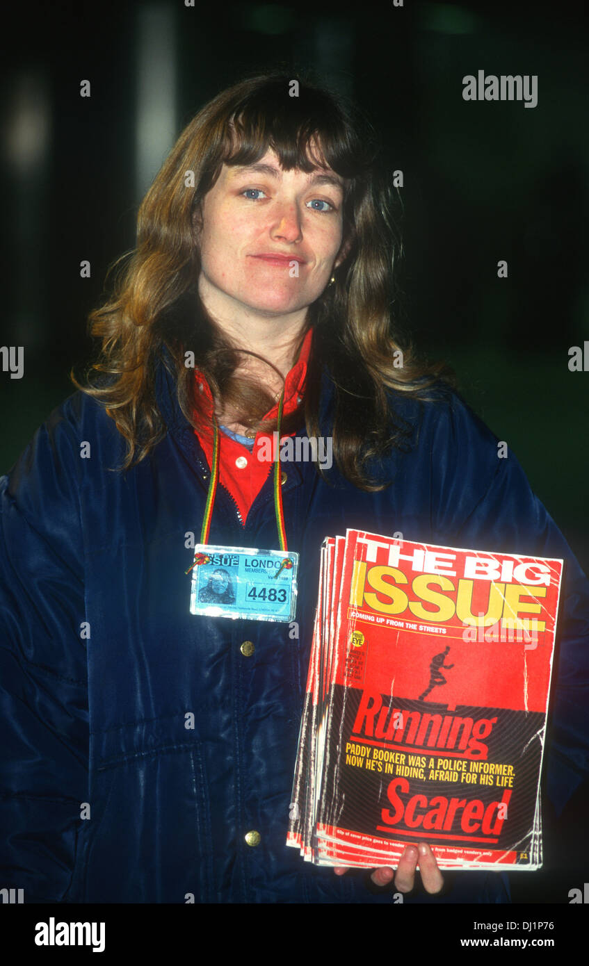 Female Big Issue seller, London bridge, London, UK Stock Photo - Alamy