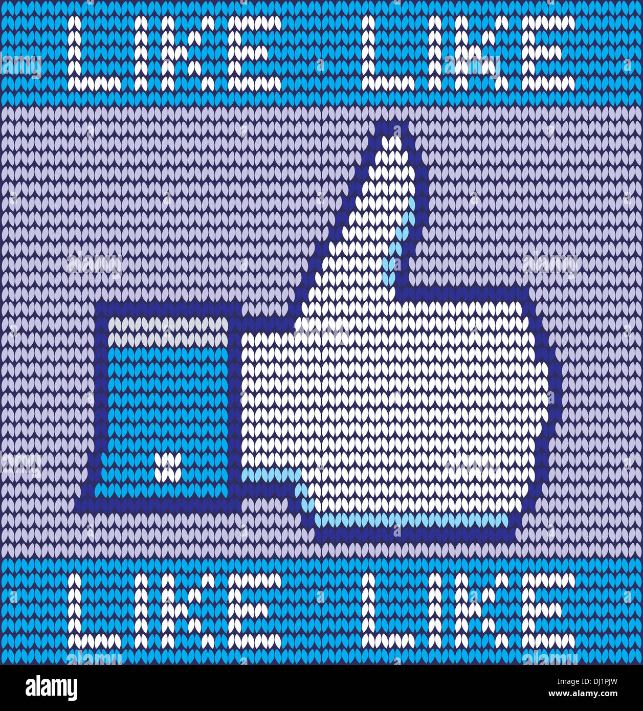 Facebook like button made of wool Stock Photo - Alamy