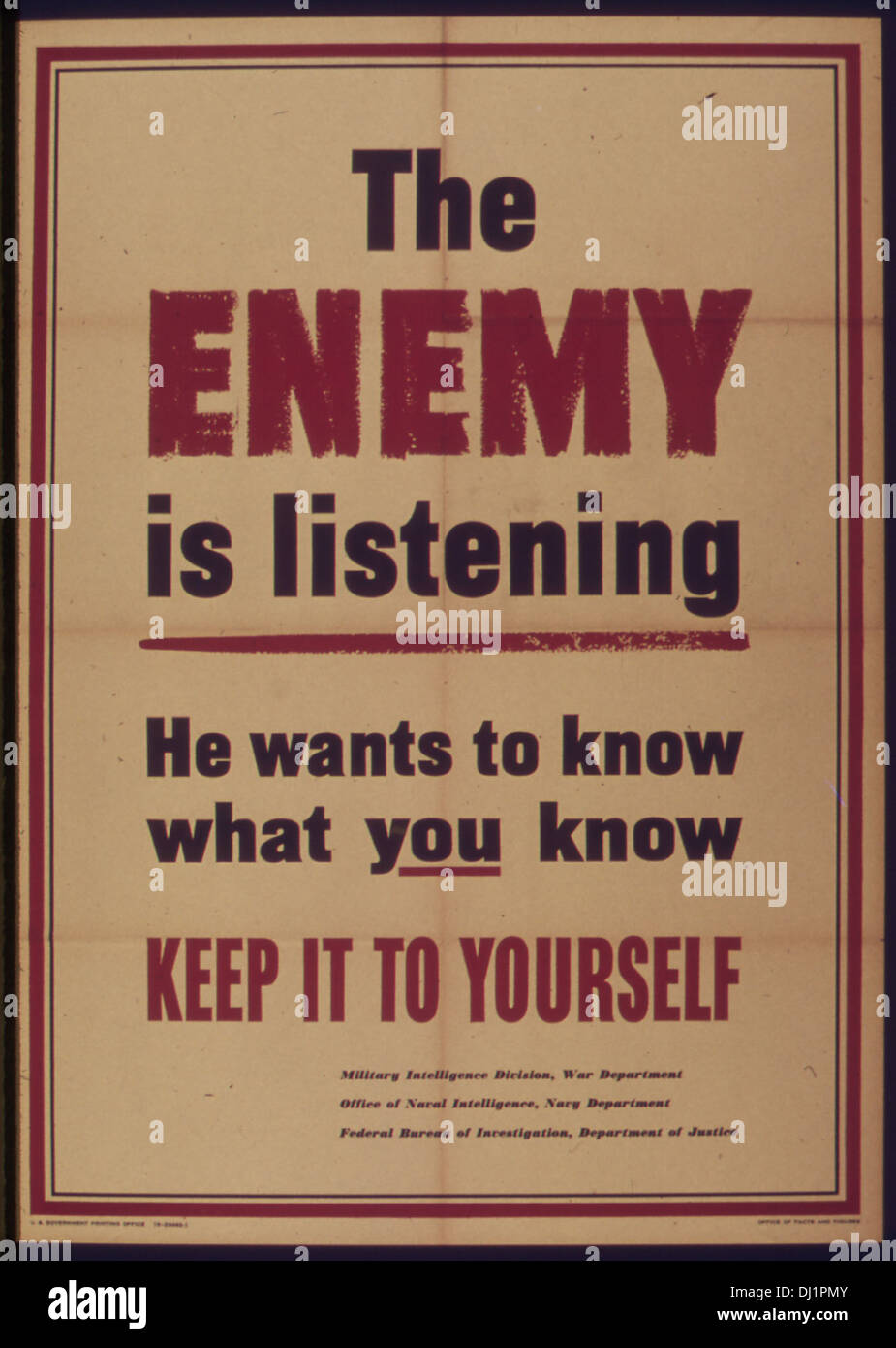 This World War II propaganda poster warns citizens about the importance ...