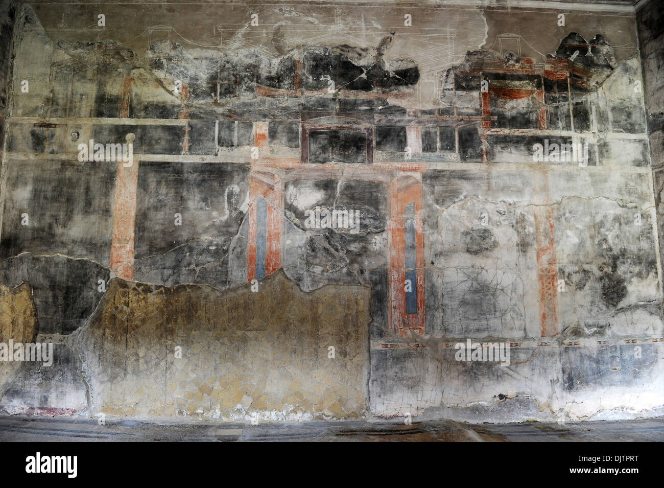 Herculaneum, Bay of Naples, Italy. Ancient Roman brickwork detail ...