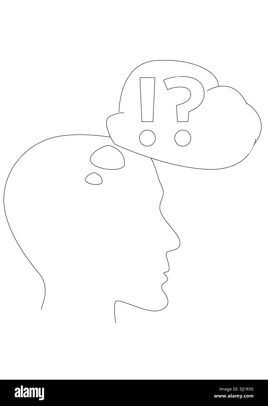 Vector thinking head Stock Photo - Alamy