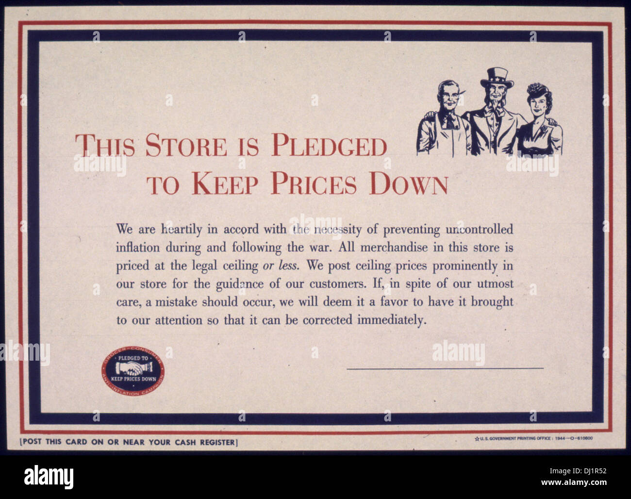 This World War II American propaganda poster highlights stores ...