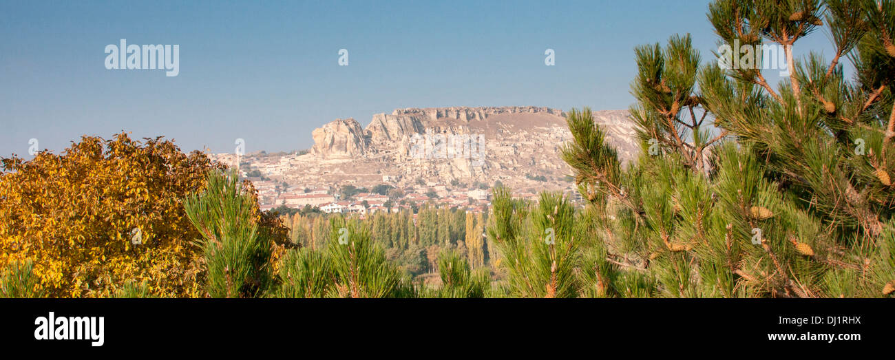 Panoramic view of the Citadel at Uchisar from the gardens of the Dinler ...