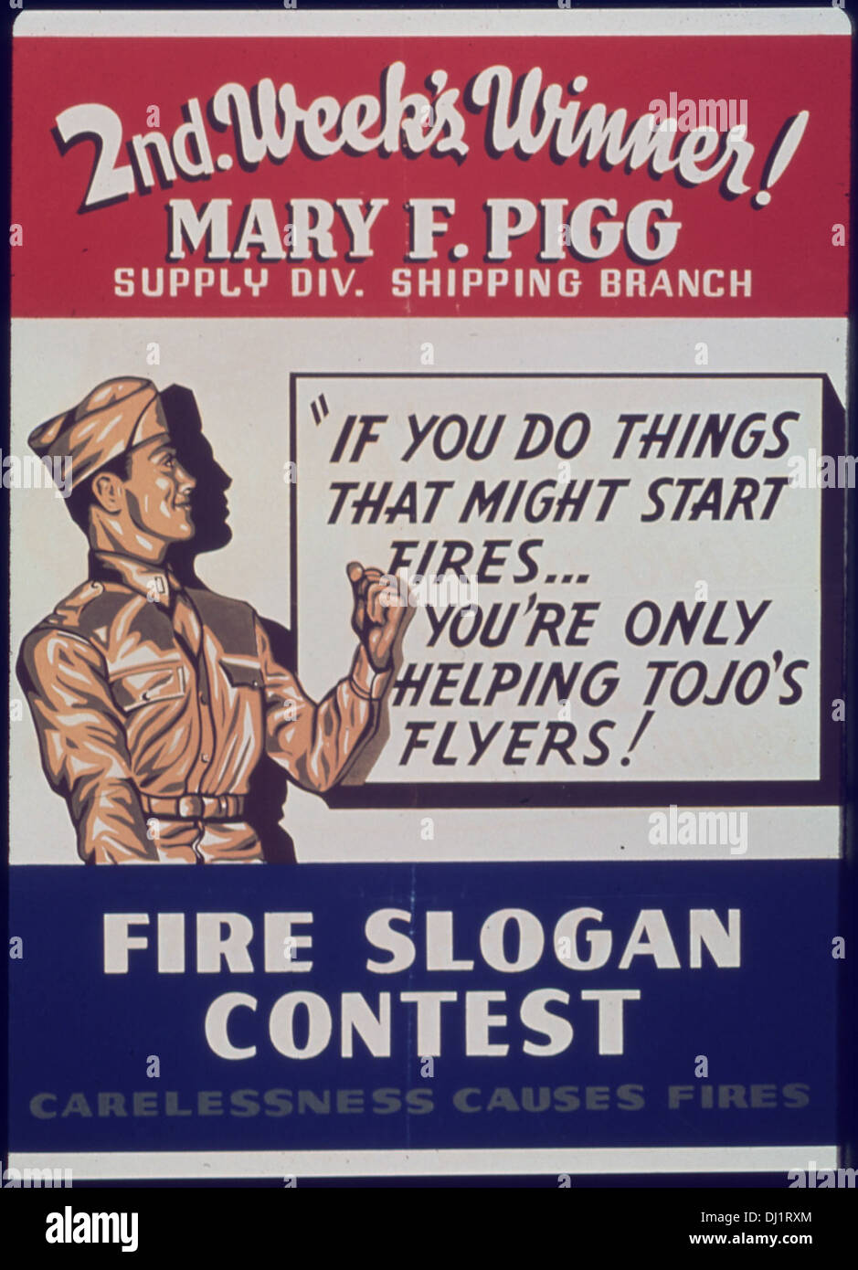 This World War II propaganda poster is part of a fire safety campaign ...