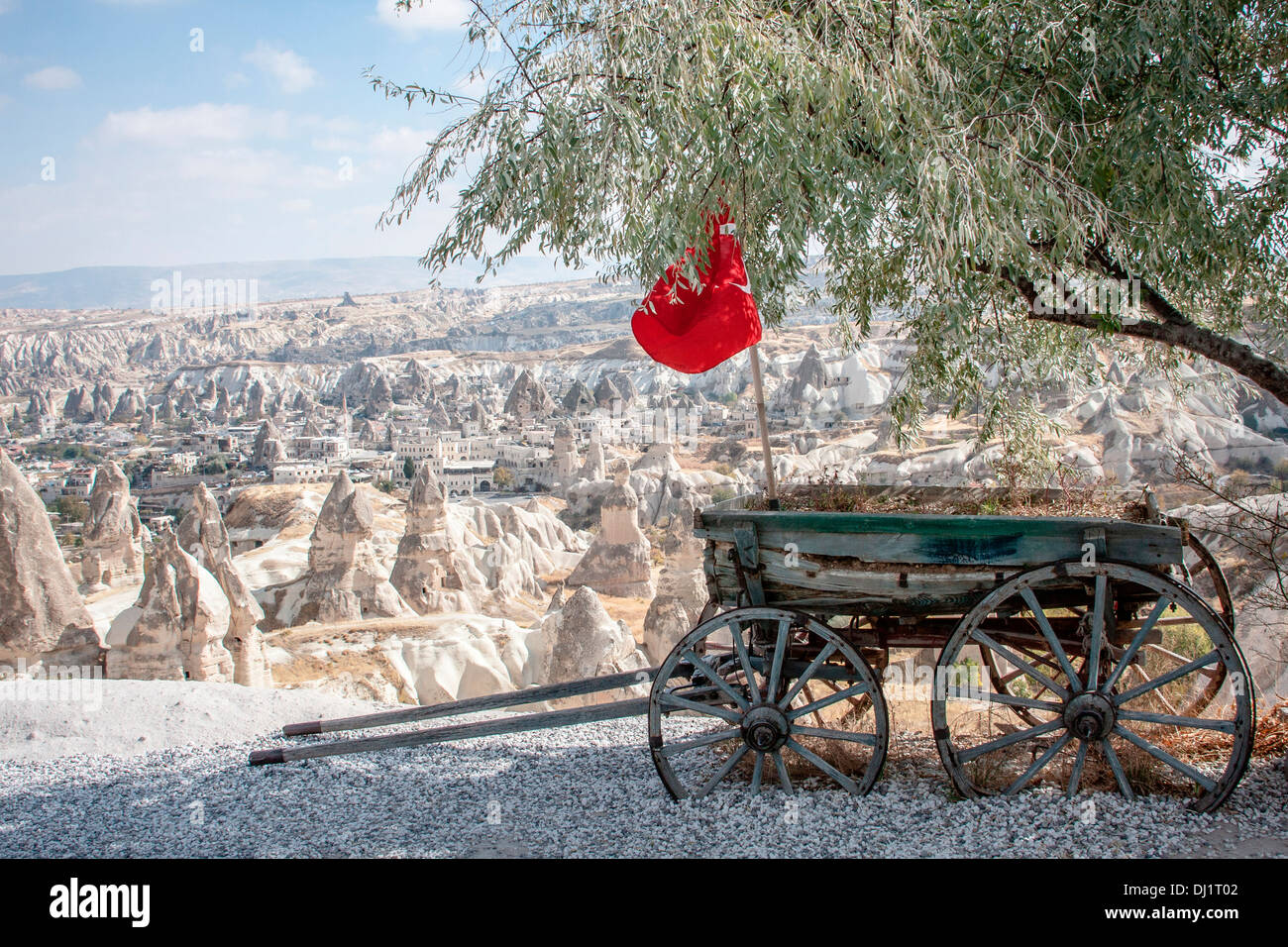 Traditional Turkish Wagon at a viewpoint overlooking the spectacular ...